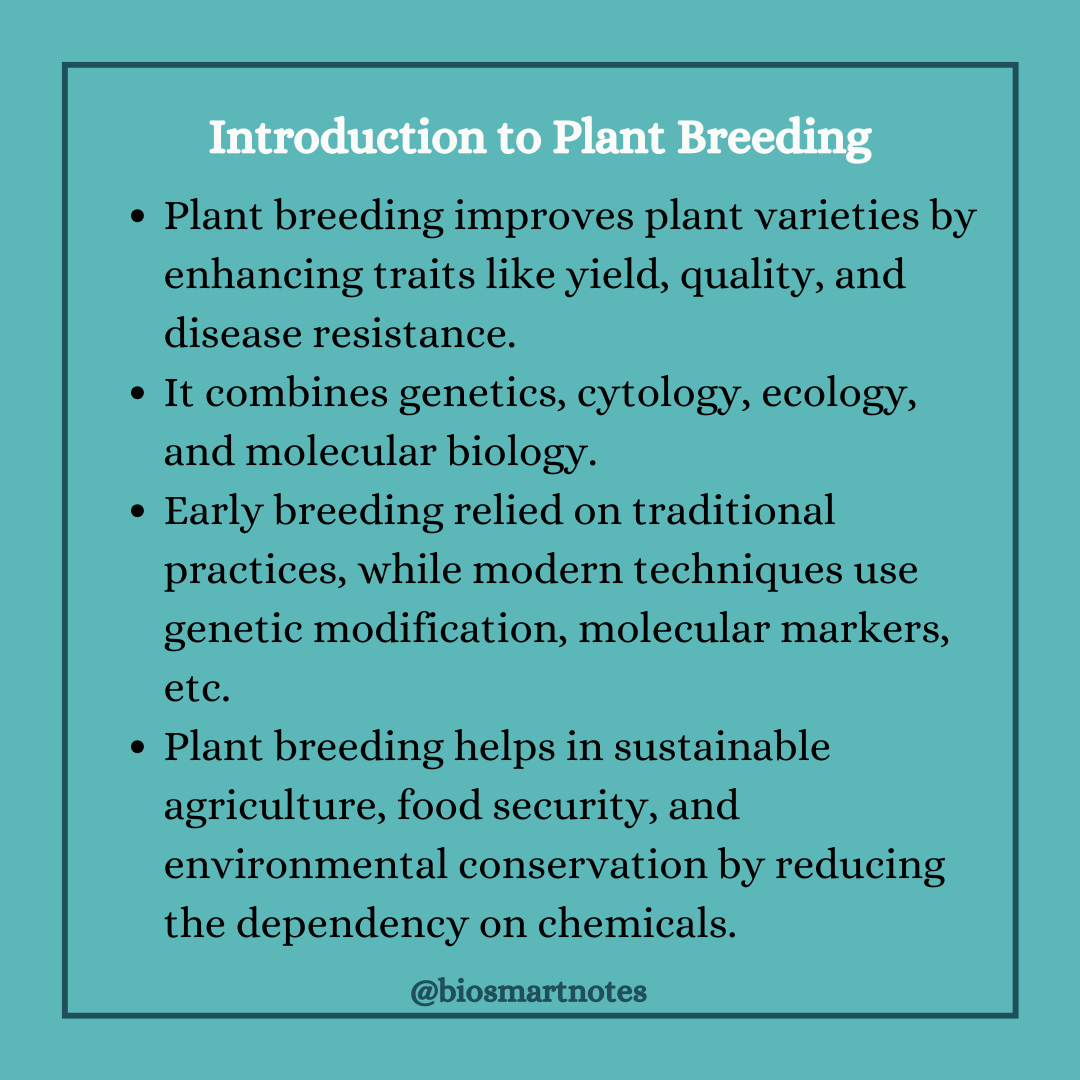 Introduction of Plant Breeding - Bio Smart Notes