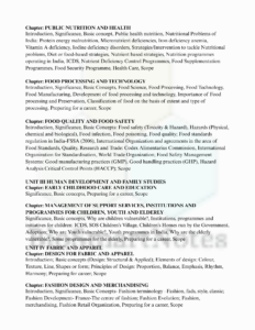 Class 12 Home Science Syllabus 2025-26